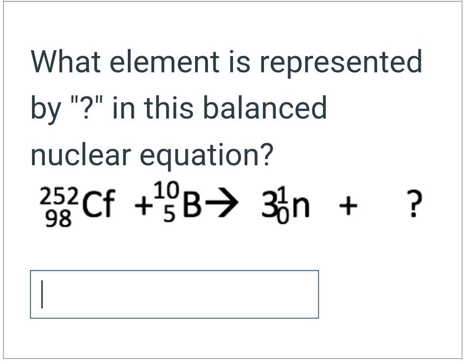 Solved What element is represented by "?" in this balanced | Chegg.com