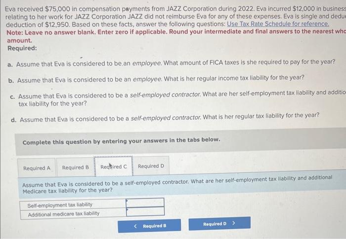 Solved Eva received $75,000 in compensation payments from | Chegg.com