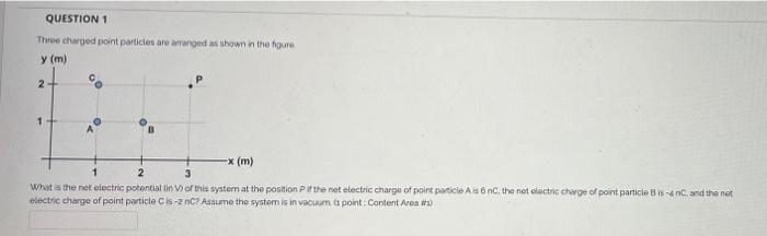 Solved QUESTION 1 Three charged point particles are arranged | Chegg.com