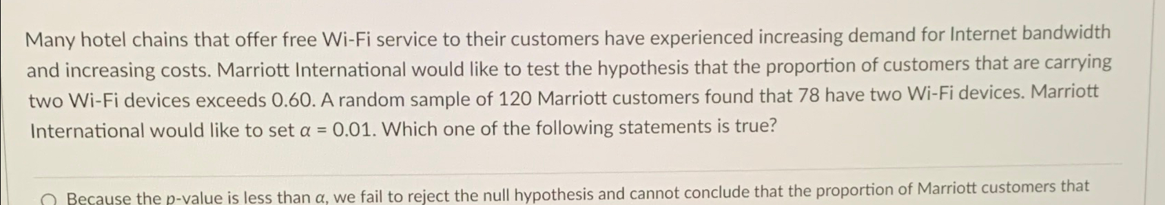 Solved Many hotel chains that offer free Wi-Fi service to | Chegg.com