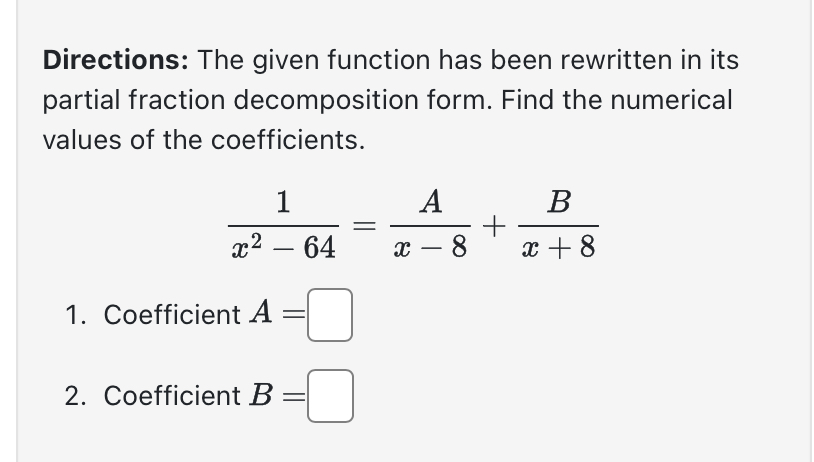 Solved Directions: The given function has been rewritten in | Chegg.com