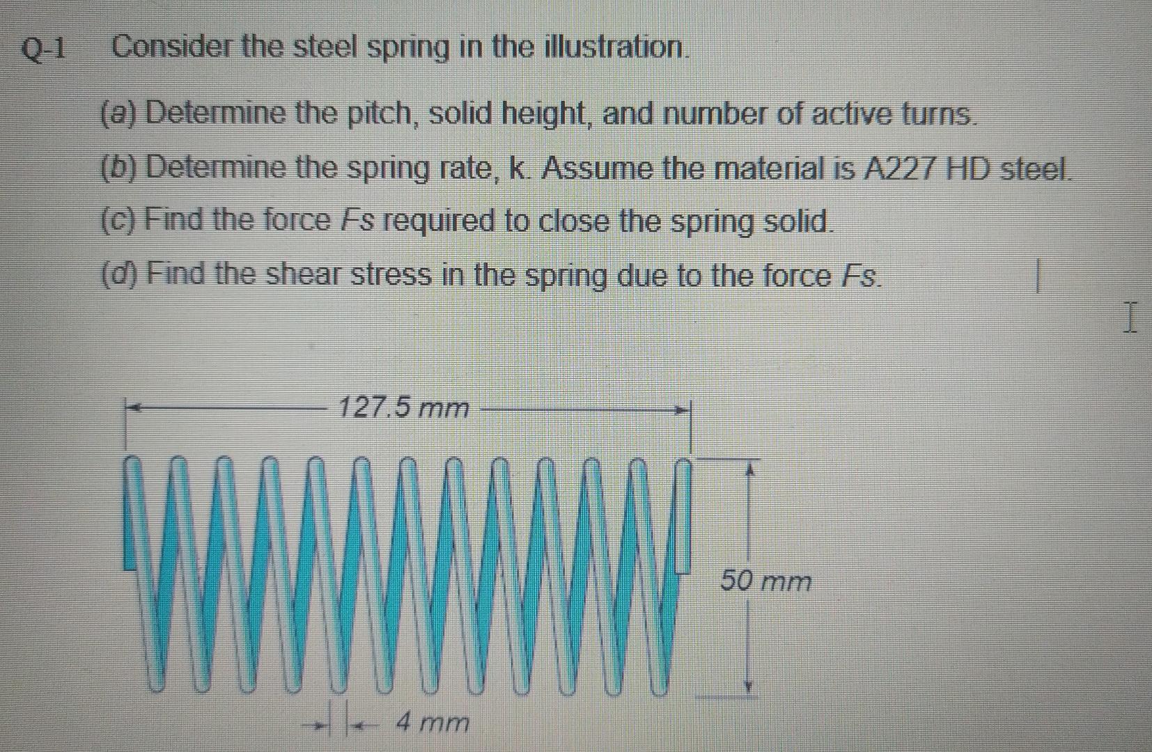 Solved Consider the steel spring in the illustration. (a) | Chegg.com