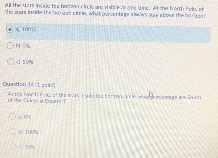 Solved All the stars inside the horizon circle are visible | Chegg.com