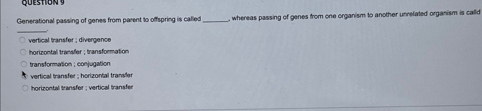 Generational passing of genes from parent to | Chegg.com