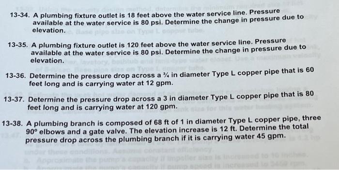 Solved aina. design method, determine 13-34. A plumbing | Chegg.com