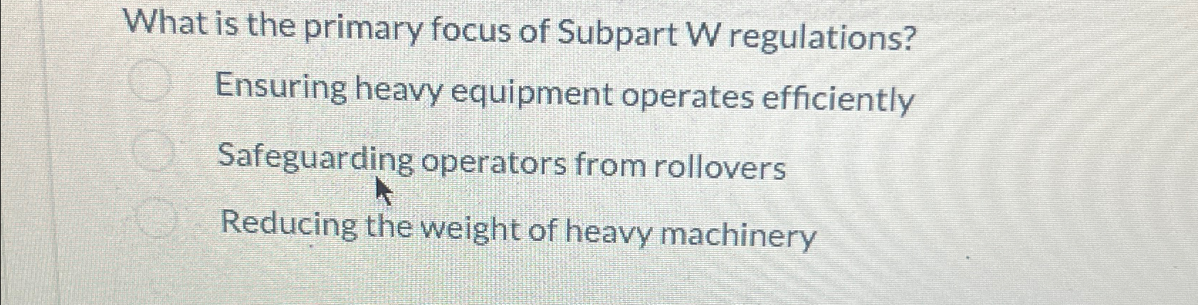 Solved What is the primary focus of Subpart W | Chegg.com