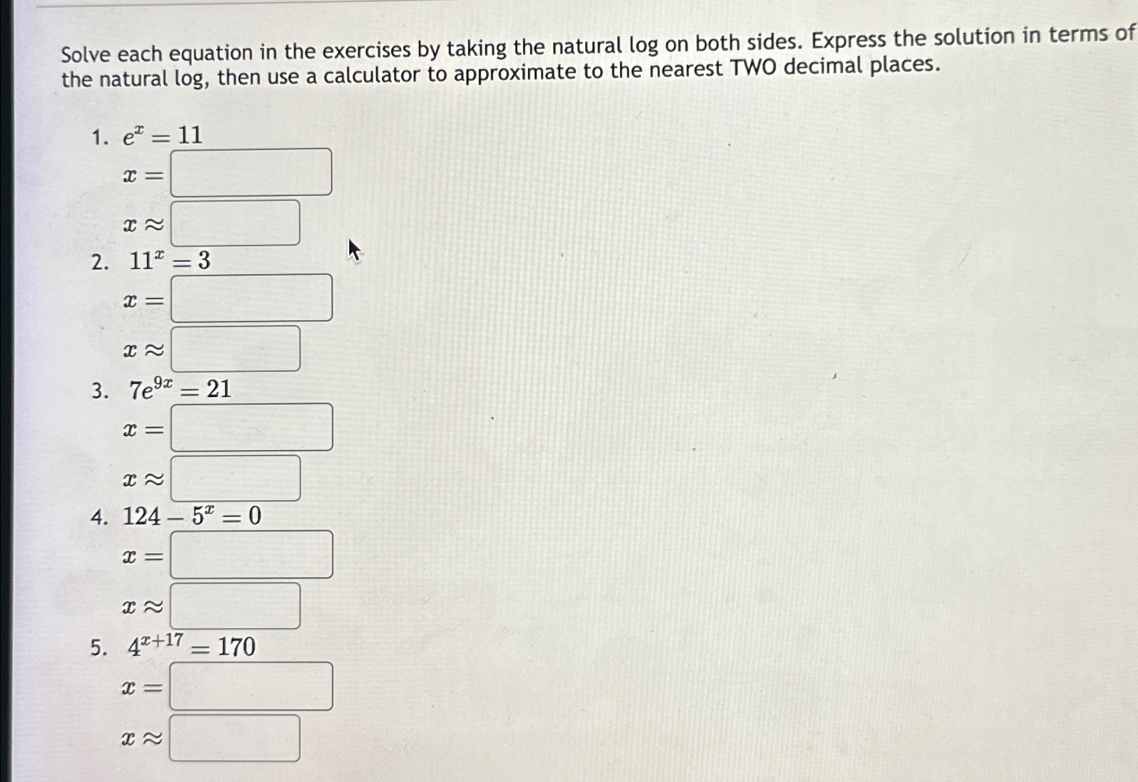 Solved Solve each equation in the exercises by taking the | Chegg.com