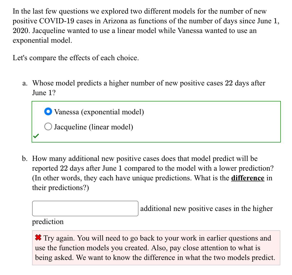 Solved In the last few questions we explored two different | Chegg.com