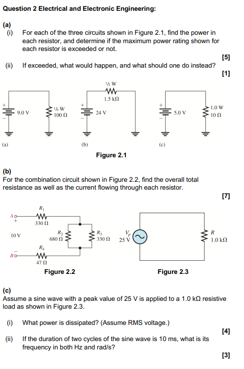 Question 2 ﻿Electrical and Electronic | Chegg.com