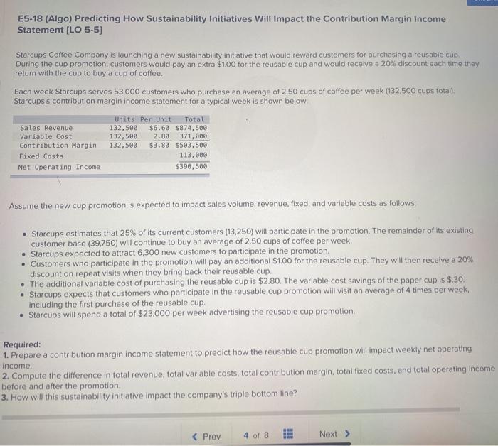 Solved E5-18 (Algo) Predicting How Sustainability | Chegg.com Solved E5-18 (Algo) Predicting How Sustainability | Chegg.com