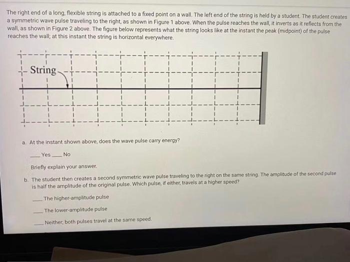 Solved The right end of a long, flexible string is attached | Chegg.com