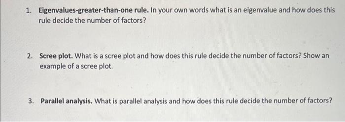Solved Eigenvalues-greater-than-one rule. In your own words | Chegg.com