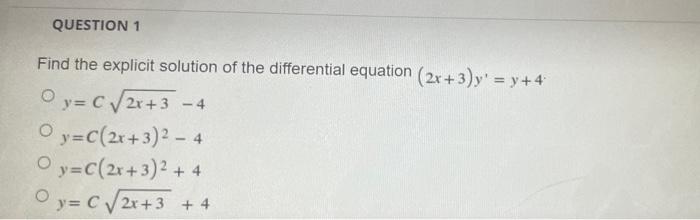 Solved Find the explicit solution of the differential | Chegg.com