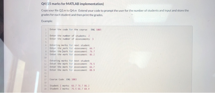Solved Q4 (15 marks for MATLAB implementation) Copy your | Chegg.com