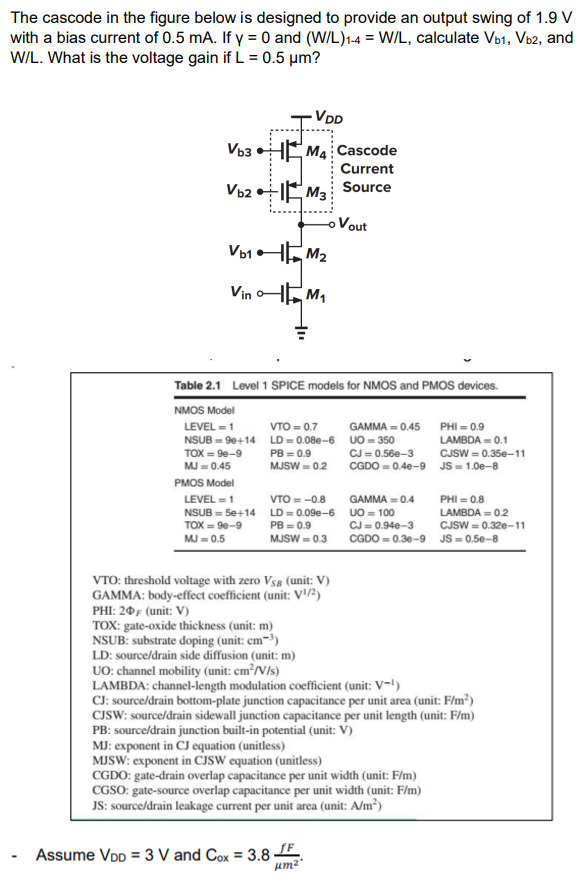 Solved The cascode in the figure below is designed to | Chegg.com