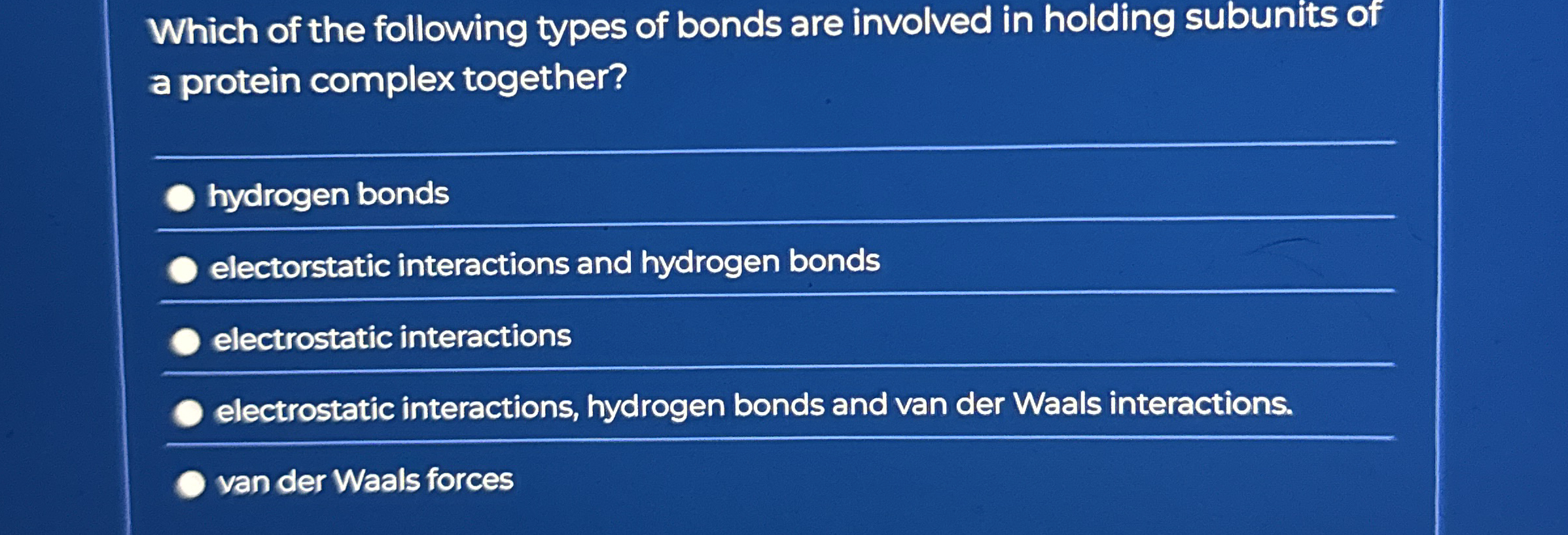 Which of the following types of bonds are involved in | Chegg.com