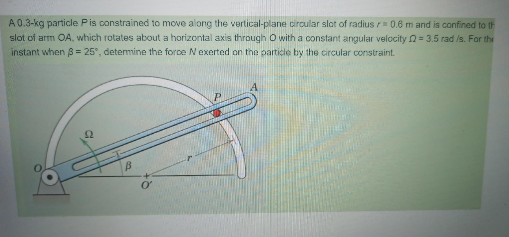 Solved A 0.3-kg particle Pis constrained to move along the | Chegg.com