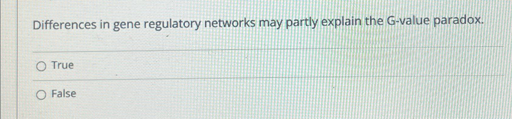 Solved Differences in gene regulatory networks may partly | Chegg.com