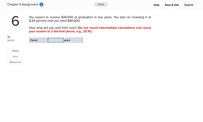 Solved Chapter 5 Assignment I Help Save And Exit Submit 3023