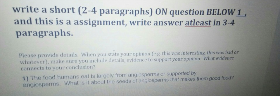 Solved write a short (2-4 paragraphs) ON question BELOW 1, | Chegg.com
