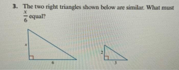 Solved 3. The two right triangles shown below are similar. | Chegg.com