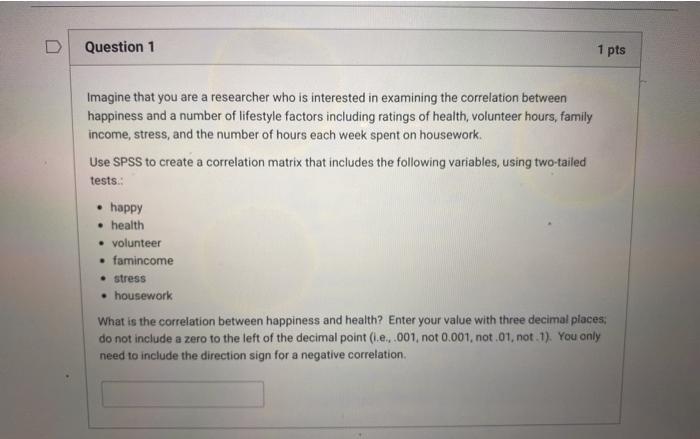 Solved Spss Assignment Correlations The Following Output