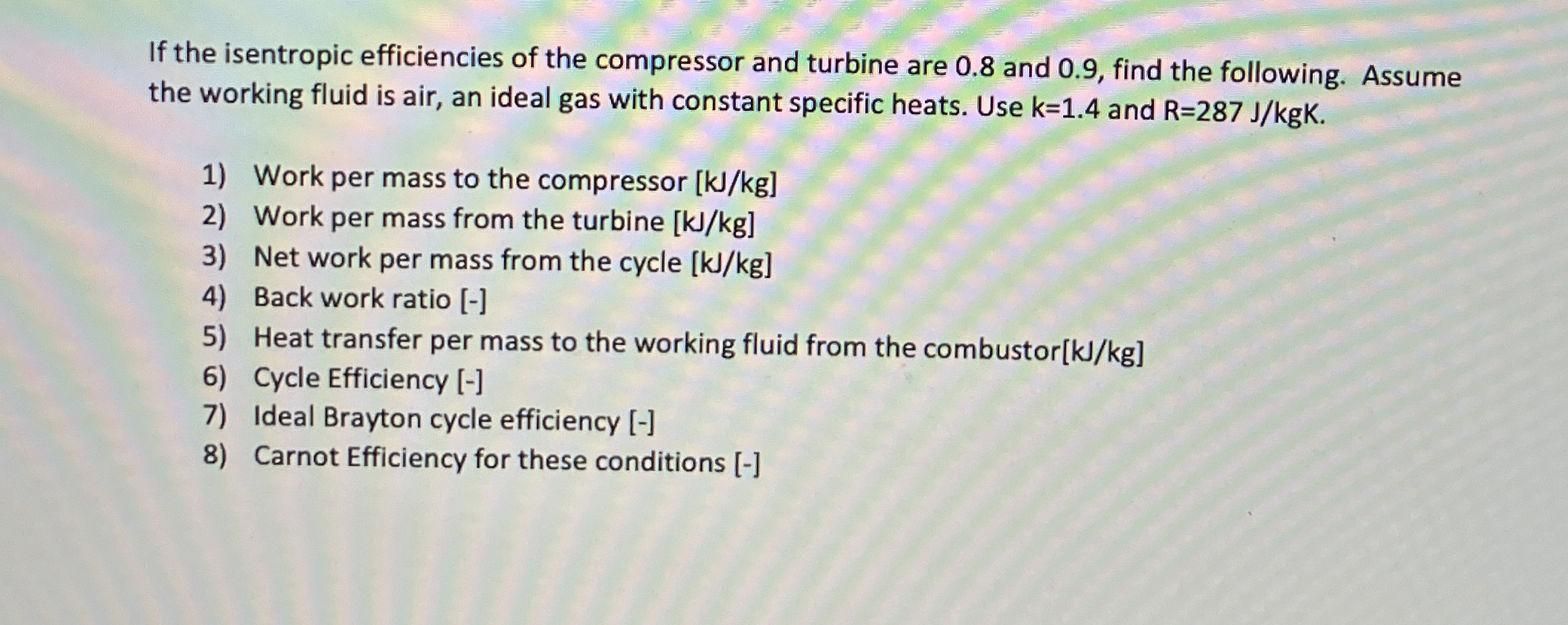 Solved If the isentropic efficiencies of the compressor and | Chegg.com