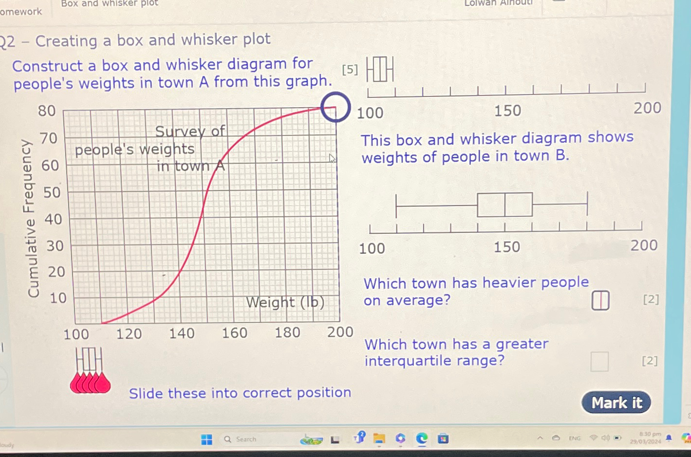 Solved 22 - ﻿Creating a box and whisker plotConstruct a box | Chegg.com