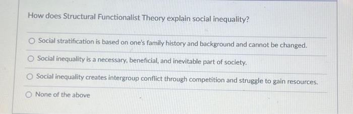 How Does Structural Functionalist Theory Explain