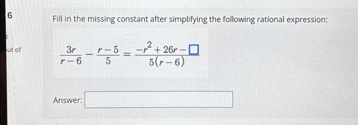 Solved Fill in the missing constant after simplifying the | Chegg.com