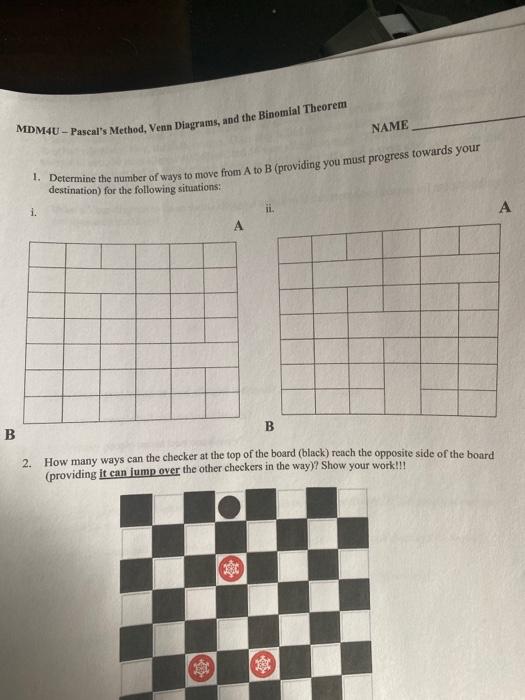 MDM4U-Pascal's Method, Venn Diagrams, and the | Chegg.com