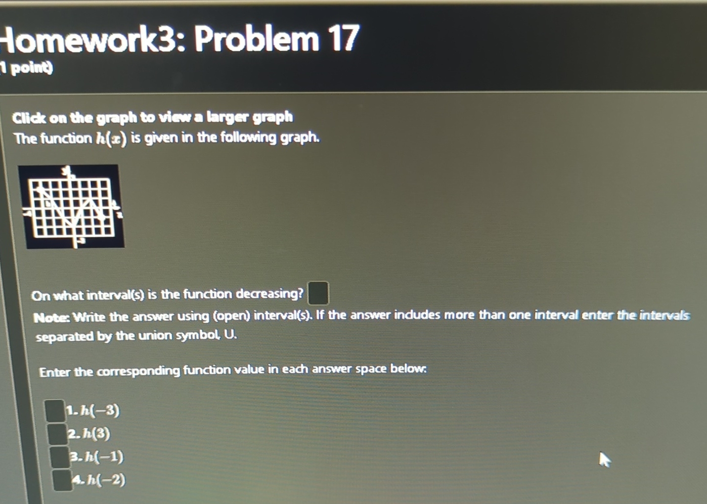 Homework3: Problem 171 ﻿pointatClick on the graph to | Chegg.com