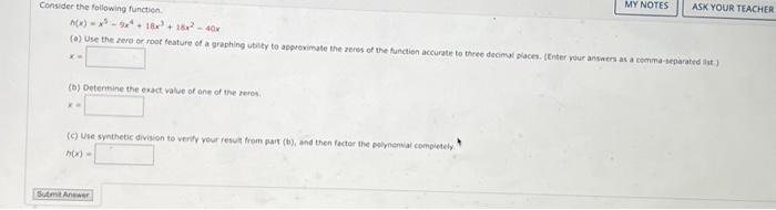 Solved Consider the following function. X = h(x) = x59x4 + | Chegg.com