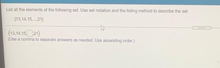 Solved List all the elements of the following set. Use set | Chegg.com