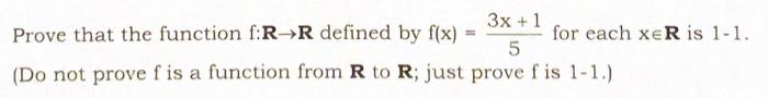 Solved Prove that the function f:R→R defined by f(x)=32x−5 | Chegg.com