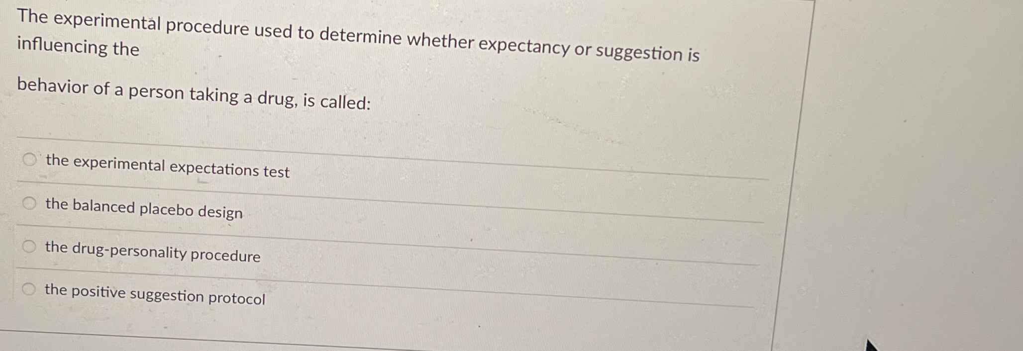 Solved The experimental procedure used to determine whether | Chegg.com