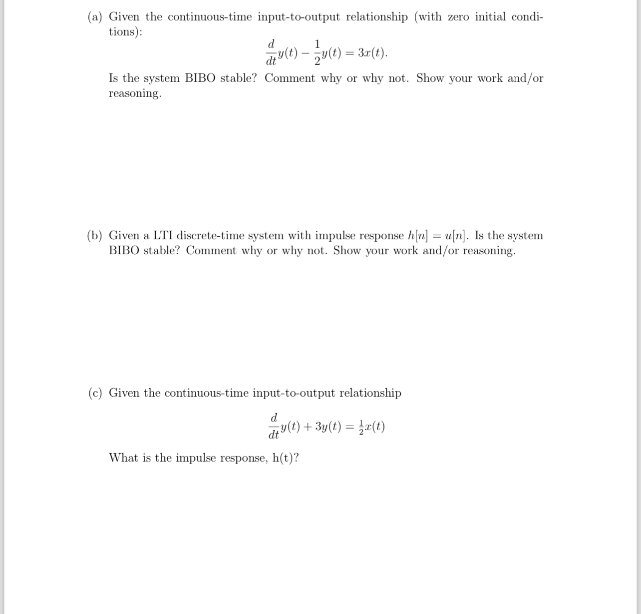Solved (a) ﻿Given the continuous-time input-to-output | Chegg.com