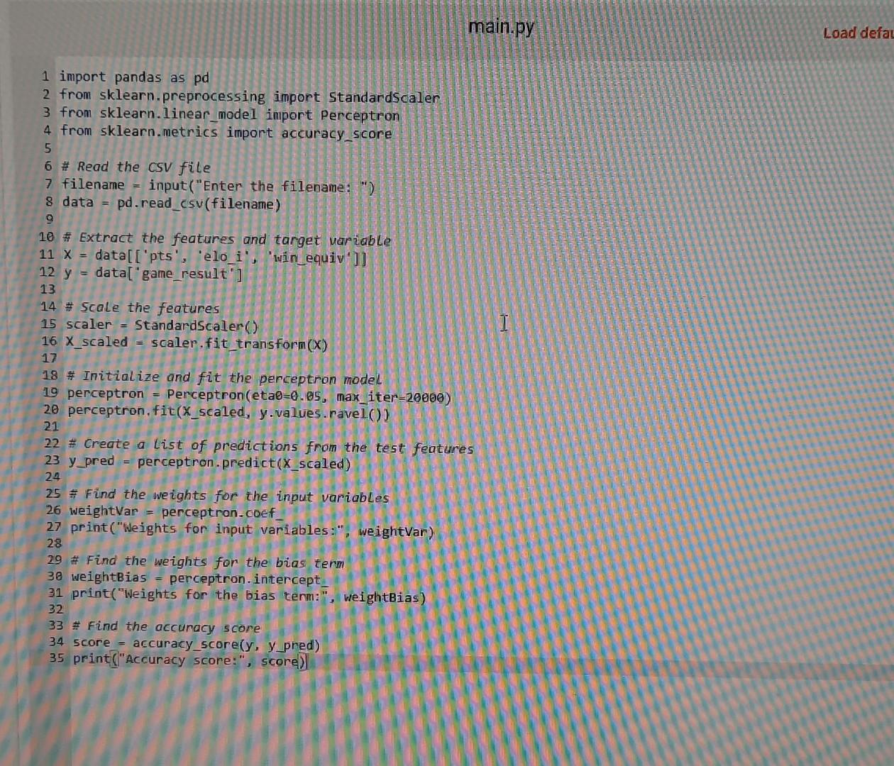 Solved 12.6 LAB: Single-layer perceptron The nbaallelo_log | Chegg.com