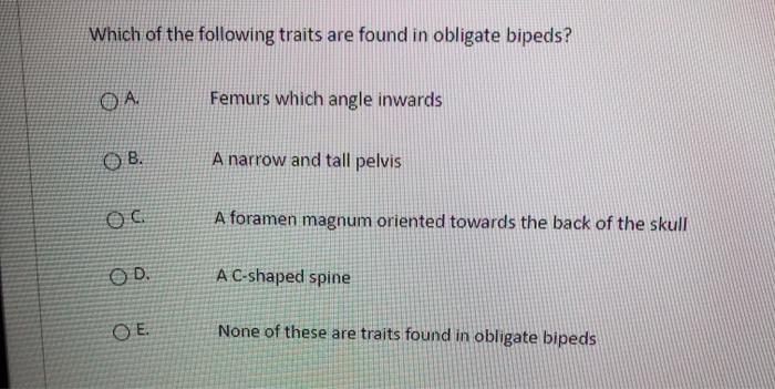 Solved Which of the following traits are found in obligate | Chegg.com
