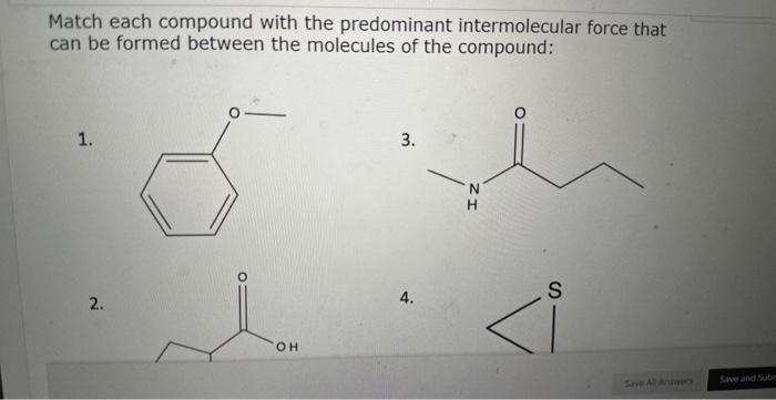 Solved Match each compound with the predominant | Chegg.com