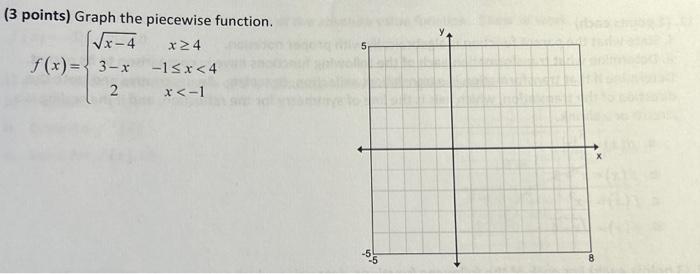 Solved (3 points) Graph the piecewise function. | Chegg.com