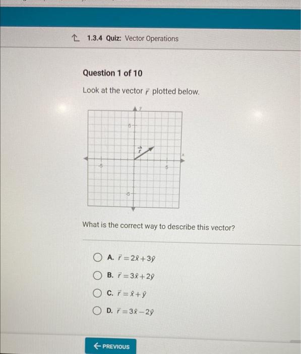 Solved Look at the vector r plotted below. What is the | Chegg.com