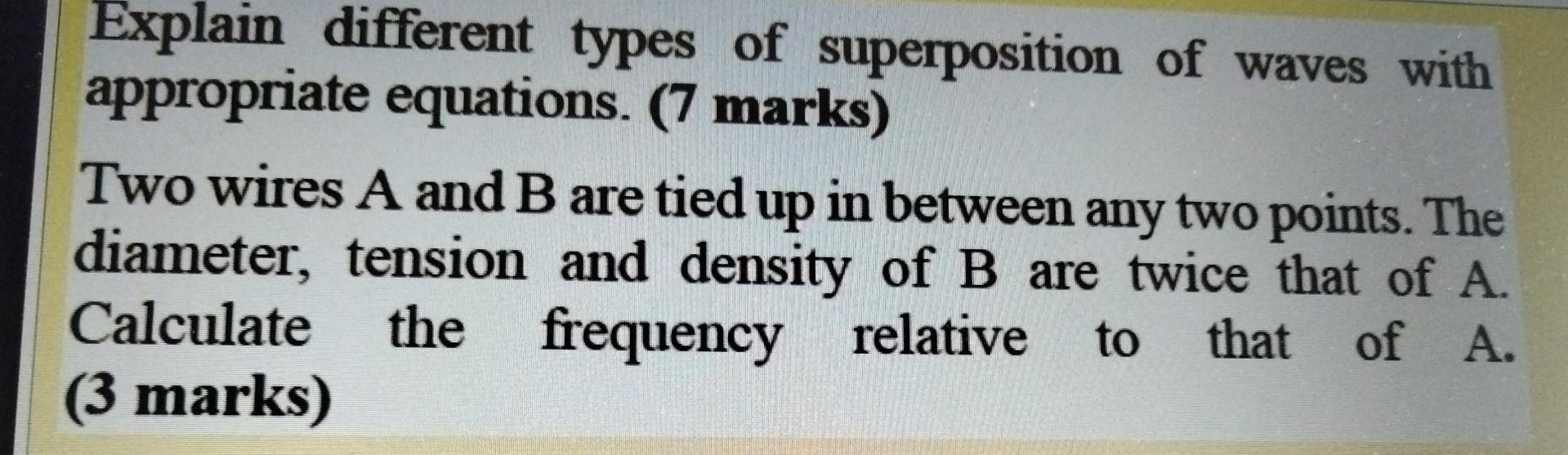 Solved Explain different types of superposition of waves | Chegg.com