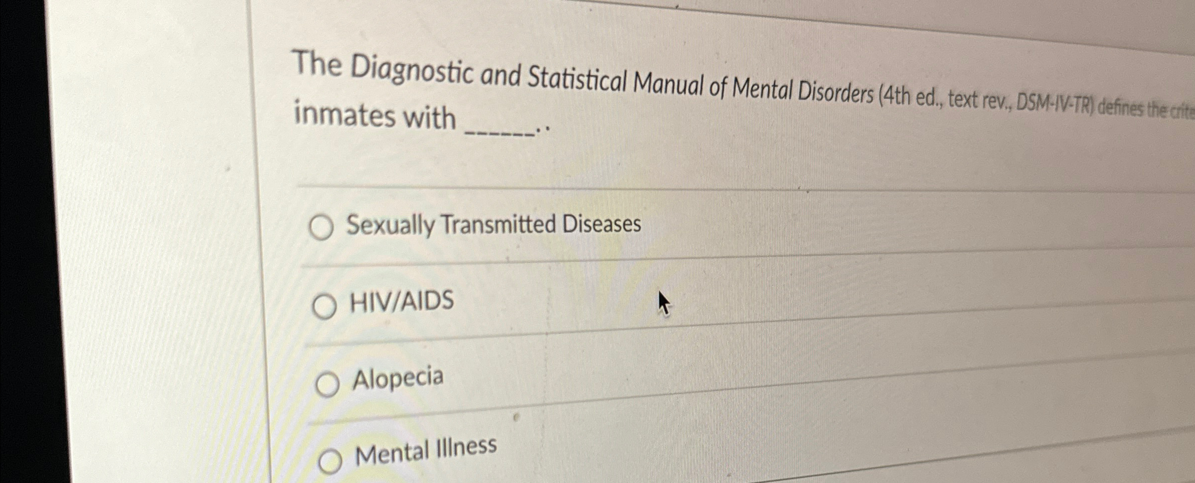 Solved The Diagnostic and Statistical Manual of Mental | Chegg.com