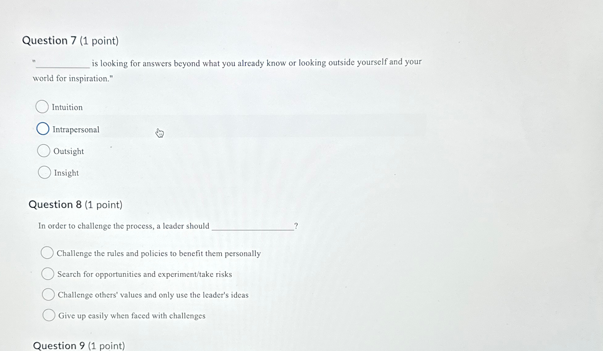 Solved Question 7 (1 ﻿point)s looking for answers beyond | Chegg.com