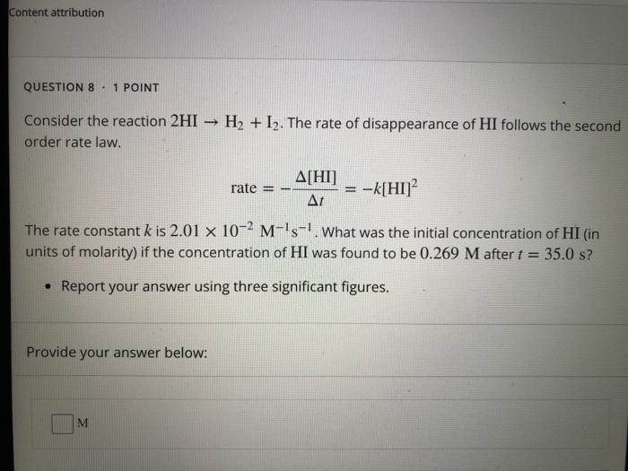 Solved Content attribution QUESTION 8 • 1 POINT Consider the | Chegg.com