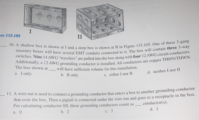 Solved re 115.105 10. A shallow box is shown at I and a deep | Chegg.com