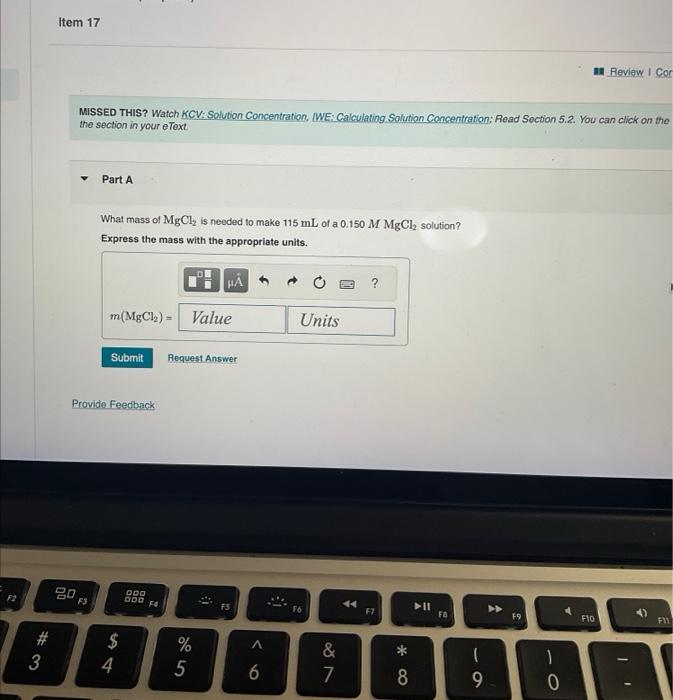 Solved MISSED THIS? Watch KCV: Solution Concentration, IWE: | Chegg.com
