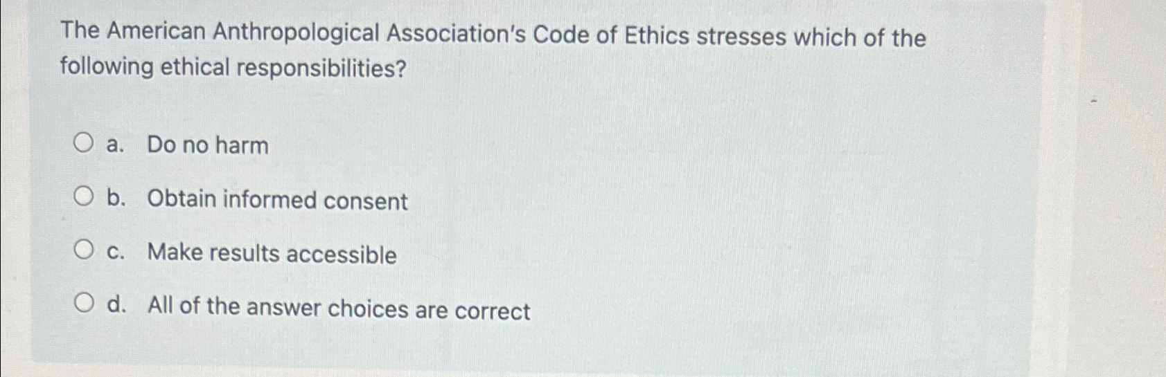 Solved The American Anthropological Association's Code of | Chegg.com