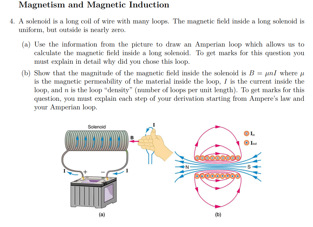 Solved Magnetism and Magnetic InductionA solenoid is a long | Chegg.com